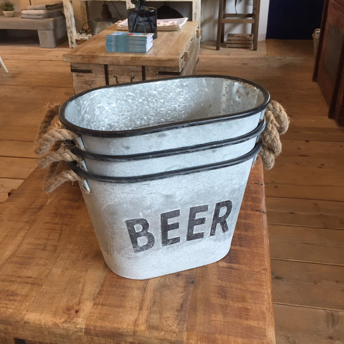 Galvanised Metal Beer Bucket. – Reclaimed and Vintage